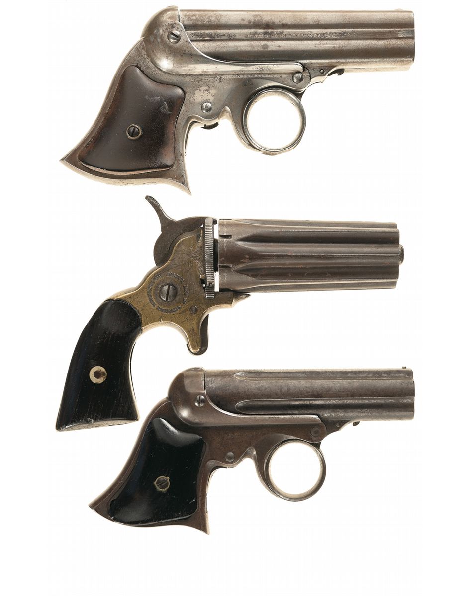 Three Antique Derringer Pistols
