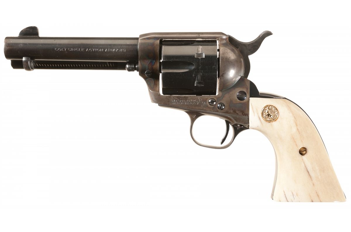 Second Generation Colt Single Action Army Revolver with Giraffe Bone Grips