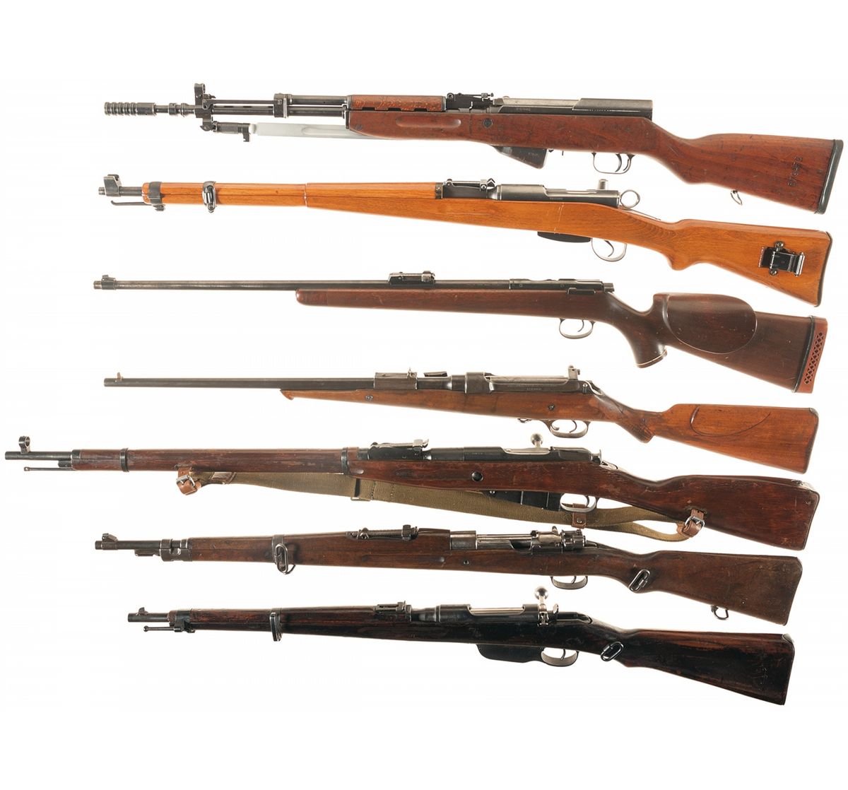 Seven Military Style Long Guns