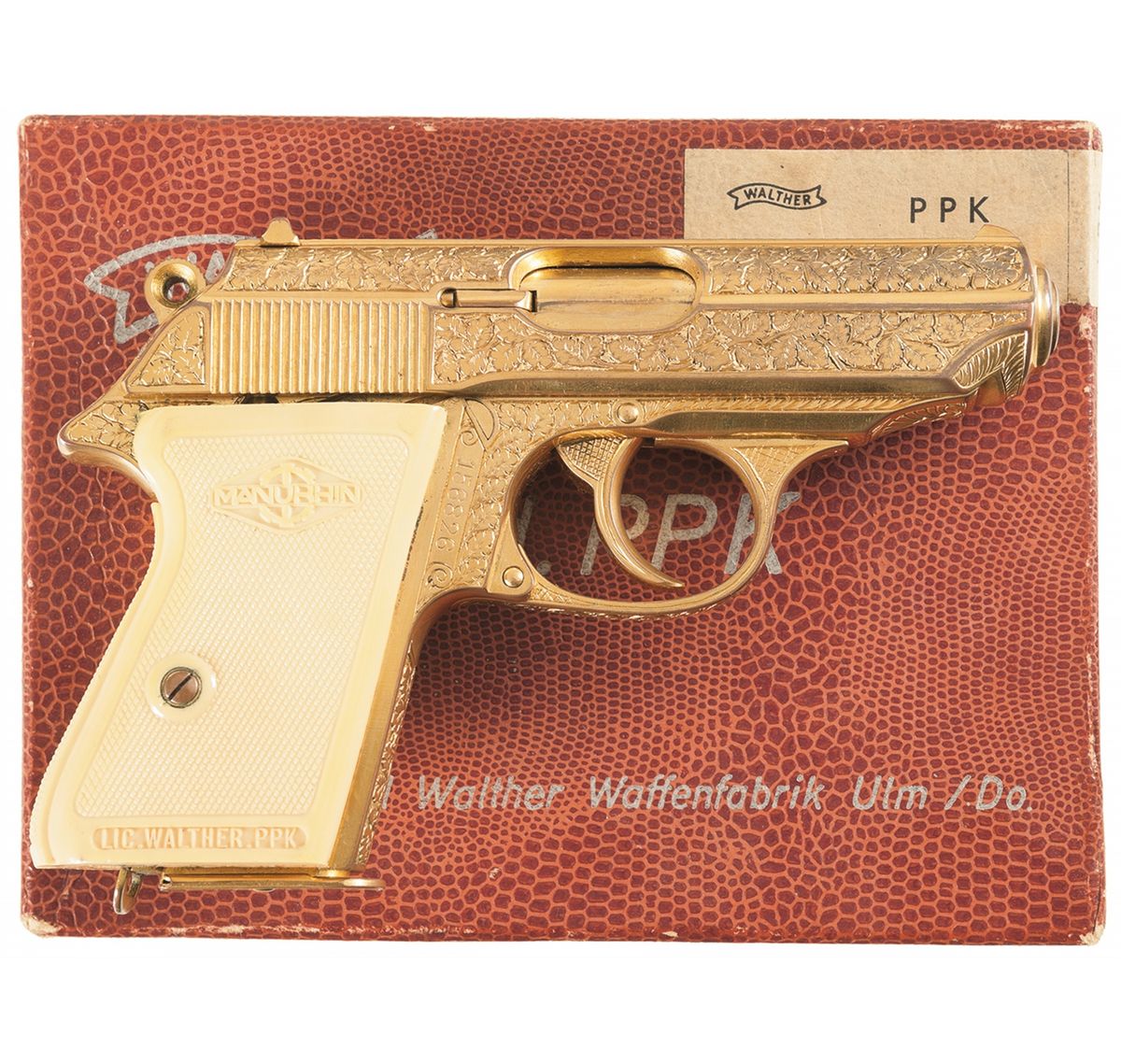 Gold Engraved Manurhin Walther Model PPK Semi-Automatic Pistol with Box ...