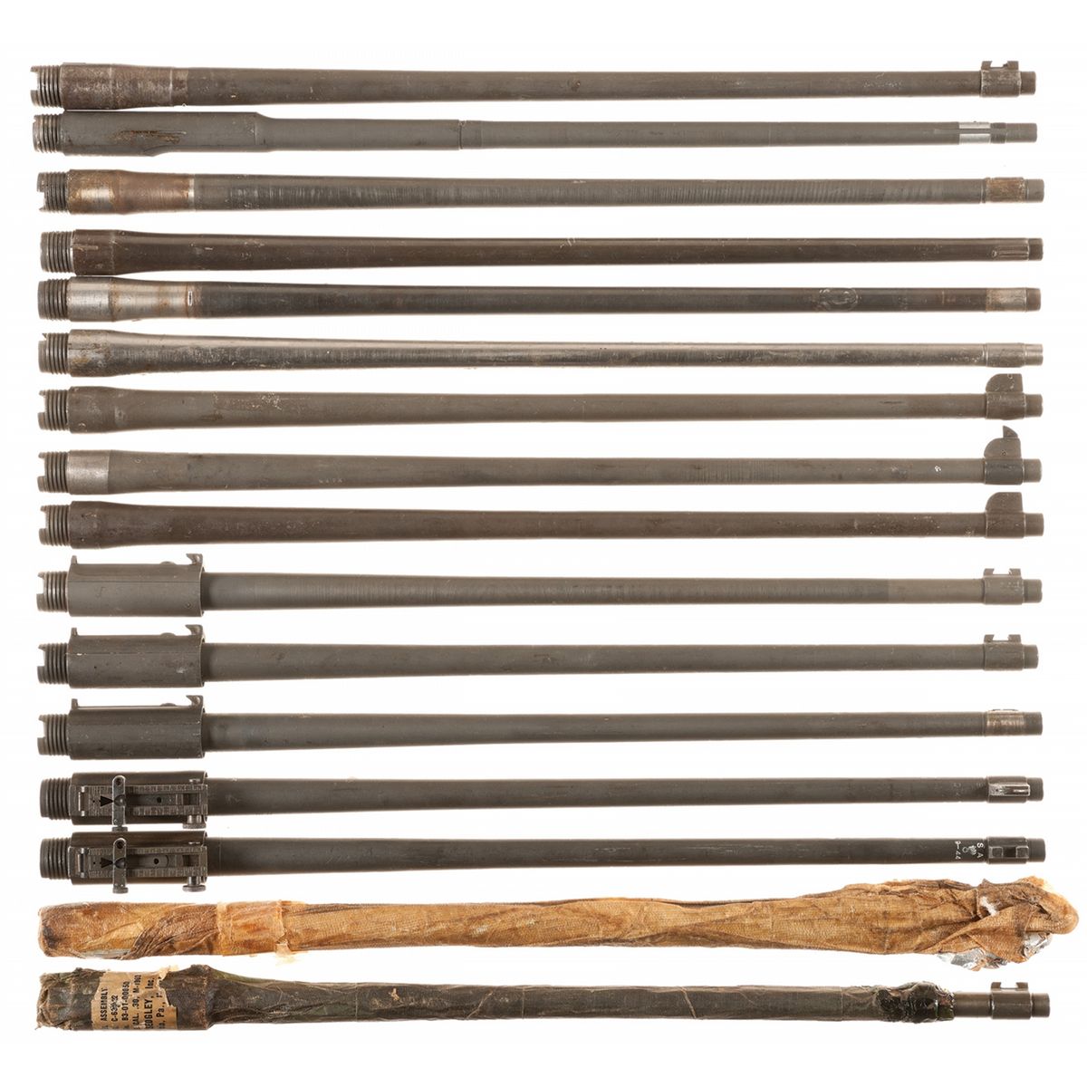 Fifteen Model 1903 Rifle Barrels and One M1 Garand Barrel