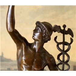 Magnificent Bronze Sculpture Mercury & Caduceus