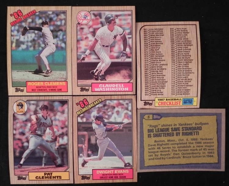 1987 Topps Complete Baseball Card Set 791 Cards