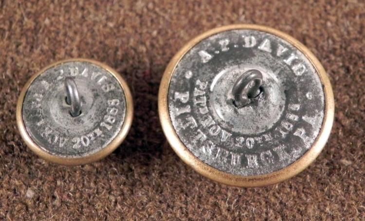 2 Antique Gilt State Buttons Civil War New York