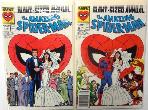 2- Pristine 1987 #21 Spider-Man Wedding Issue comic Books