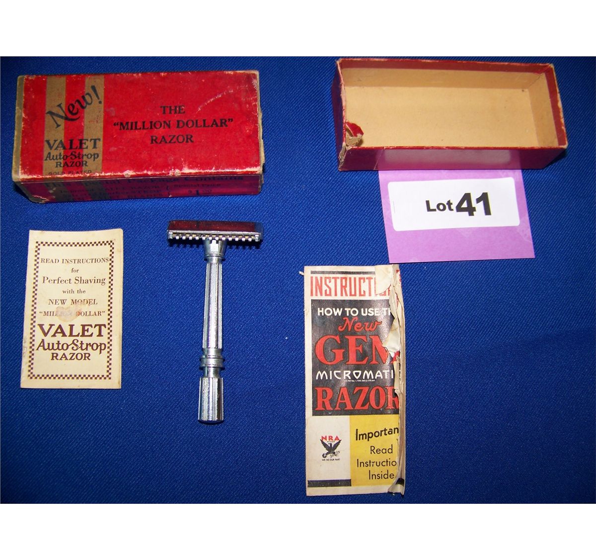 ANTIQUE "THE MILLION DOLLAR RAZOR" W/ BOX & INSTRUCTION MANUAL