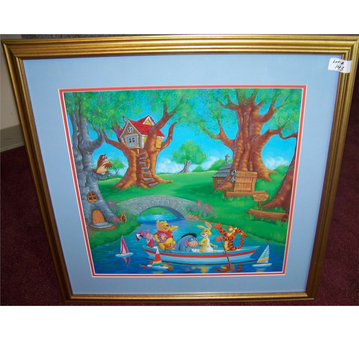 MANNY HERNANDEZ "FRIENDS IN THE WOODS" WINNIE THE POOH LITHOGRAPH W/ C ...