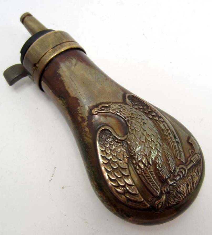 OLD WEST COLT POCKET MODEL PISTOL EAGLE GUN POWDER FLASK