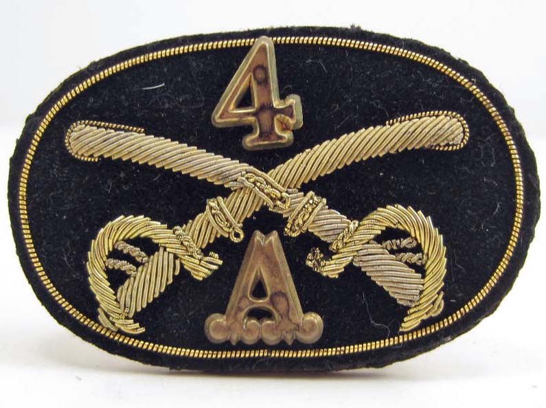 US INDIAN WARS ARMY 4TH CAVALRY COMPANY A OFFICERS CAP INSIGNIA
