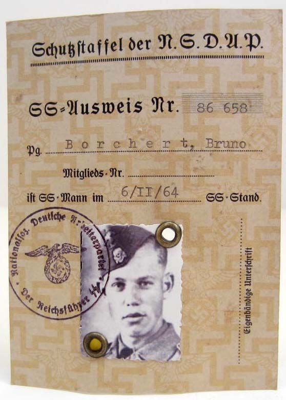 GERMAN NAZI SS NSDAP ID CARD W/ PHOTO