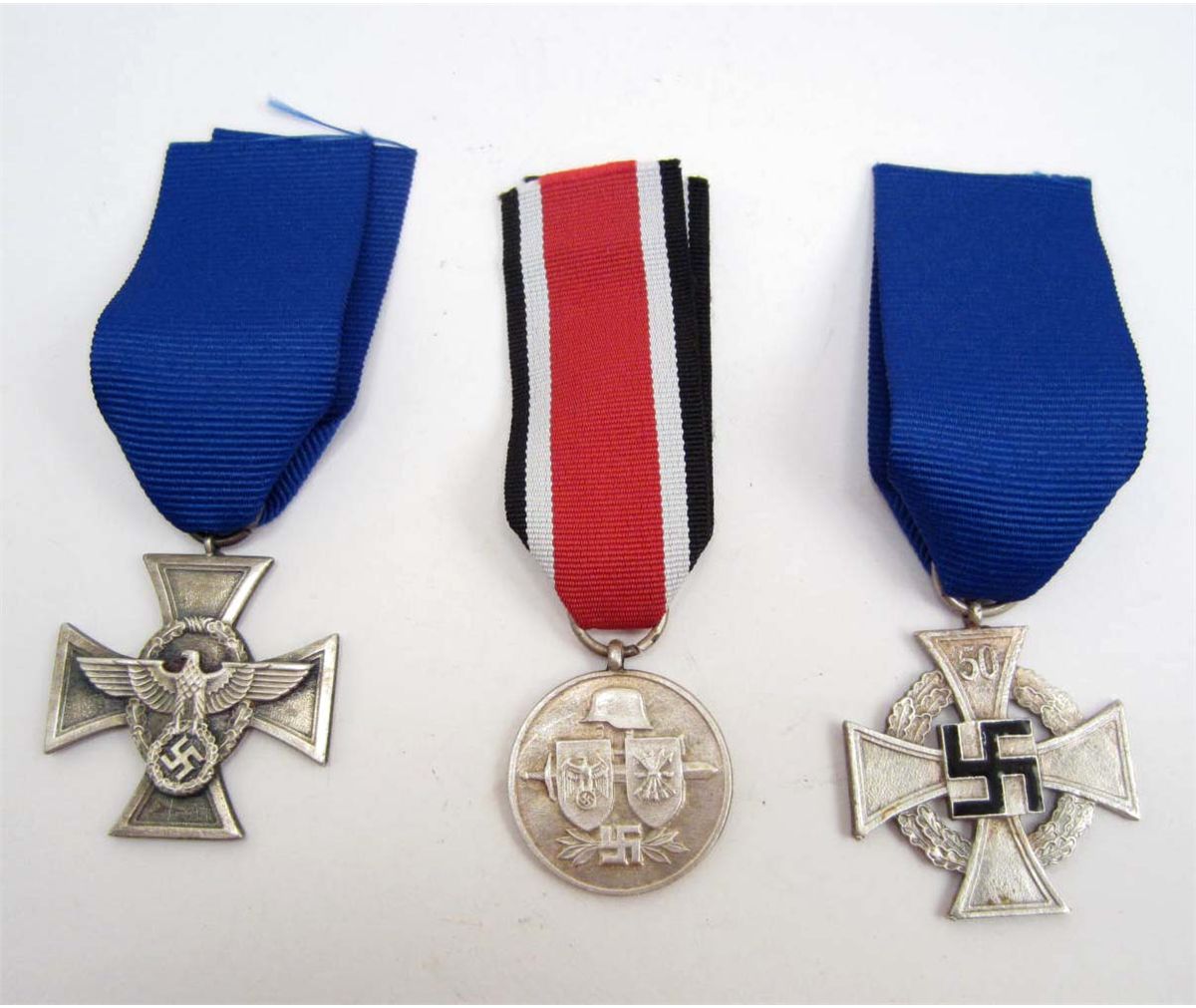 LOT OF 3 GERMAN NAZI MEDALS W/ RIBBONS