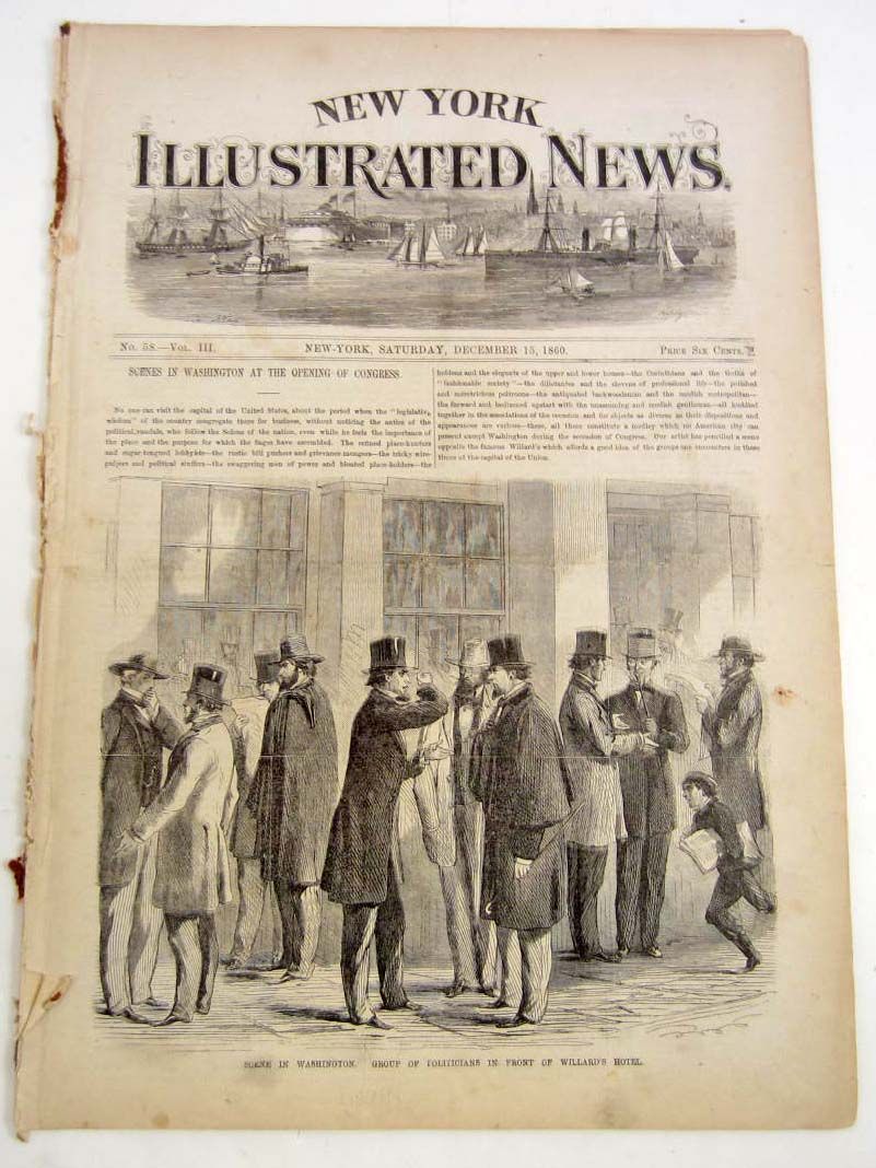 1860 NEW YORK ILLUSTRATED NEWS NEWSPAPER SECTION - PRE CIVIL WAR!