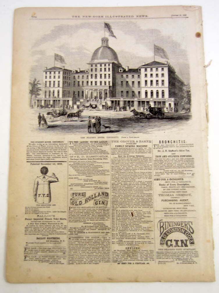 1860 NEW YORK ILLUSTRATED NEWS NEWSPAPER SECTION