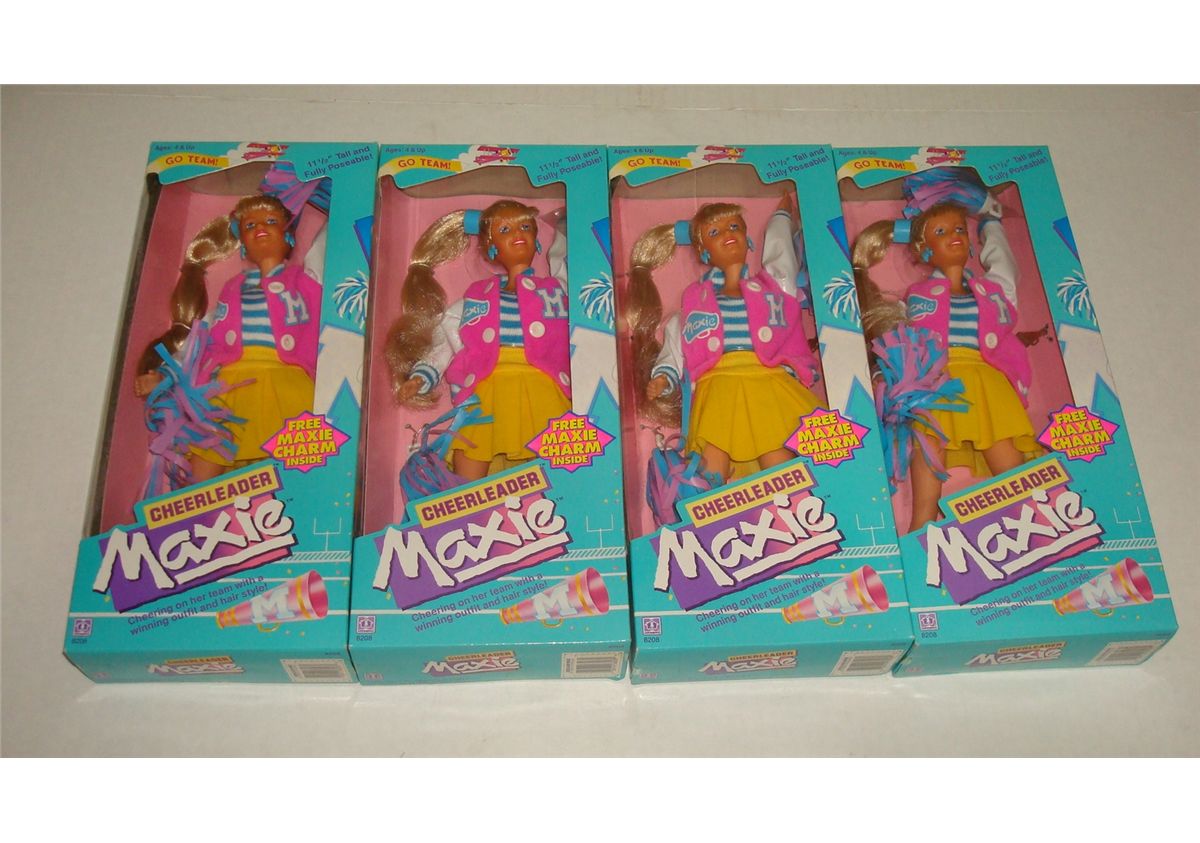Lot of 4 1988 Hasbro CHEERLEADER MAXIE Dolls with Maxie Charm NEW IN ...