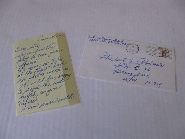 Duke Sedgwick (d.1982) Signed Letter- 1921 Philadelphia Phillies