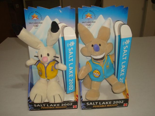 Salt Lake City 2002 Olympics lot of 2 Plush Mascots Coyote & Rabbit ...