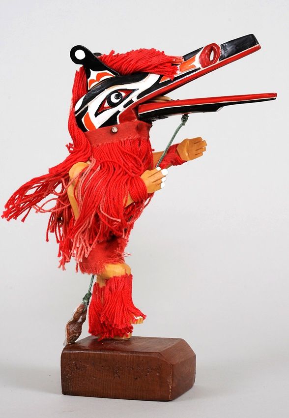 Articulated Kwakwaka'wakw Hamatsa Dancer Carved in Alert Bay, B.C. 7 1/ ...