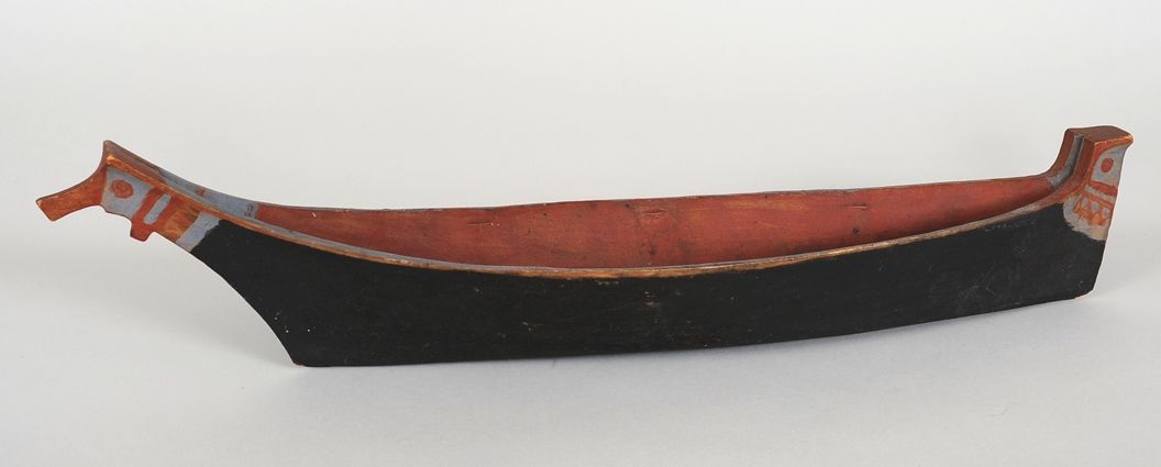 19TH C. Makah Canoe, Finely Carved 19" L. 4 1/4" W. Good Condition