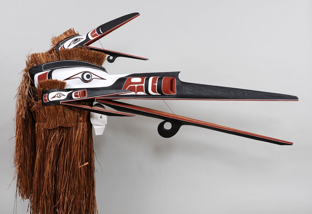 Kwagiulth Articulated Hamatsa Hok Hok Mask Carved by Stan Hunt - Fort ...