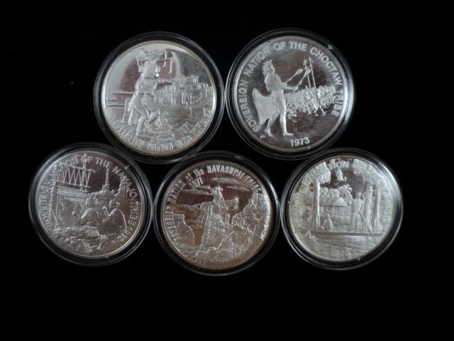 5 - 1971 - 1973 Native American Indian Commemorative Coins, 1 Troy ...