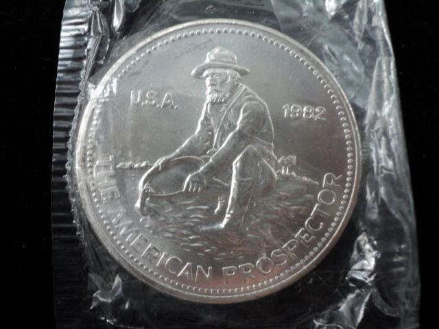 1982 American Prospector Coin, 1 Troy Ounce .999 Silver, Engelhard PID ...