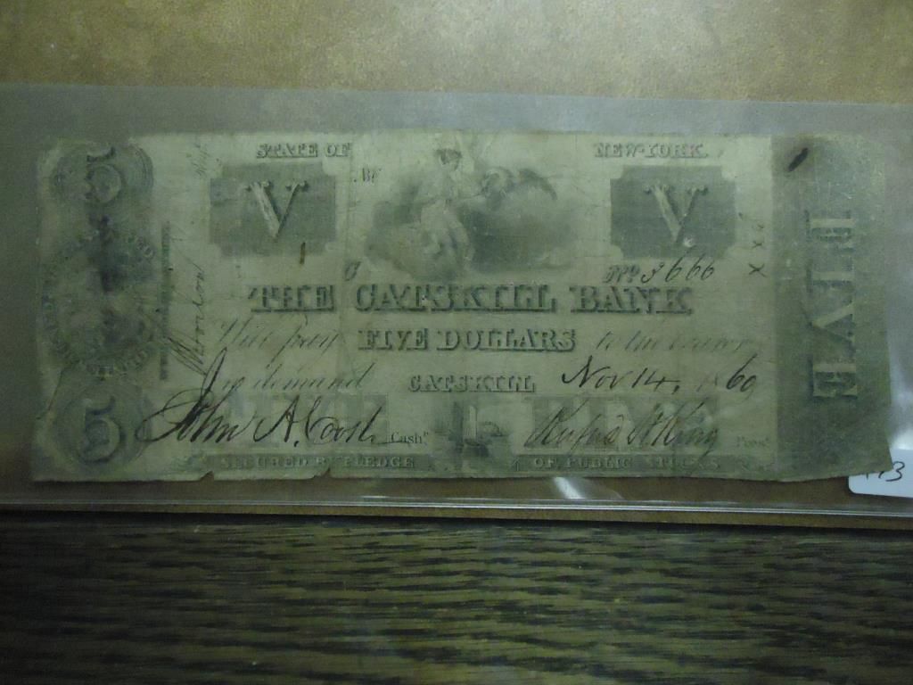 1860 CATSKILL BANK $5 OBSOLETE BANK NOTE