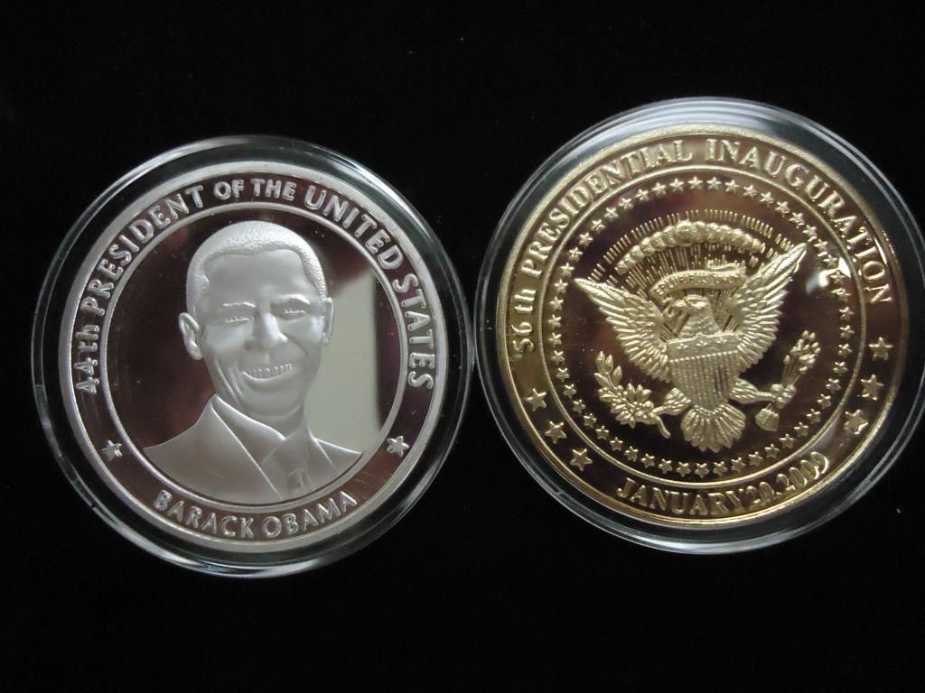 2-2009 BARACK OBAMA INAUGURATION TOKENS (PF)