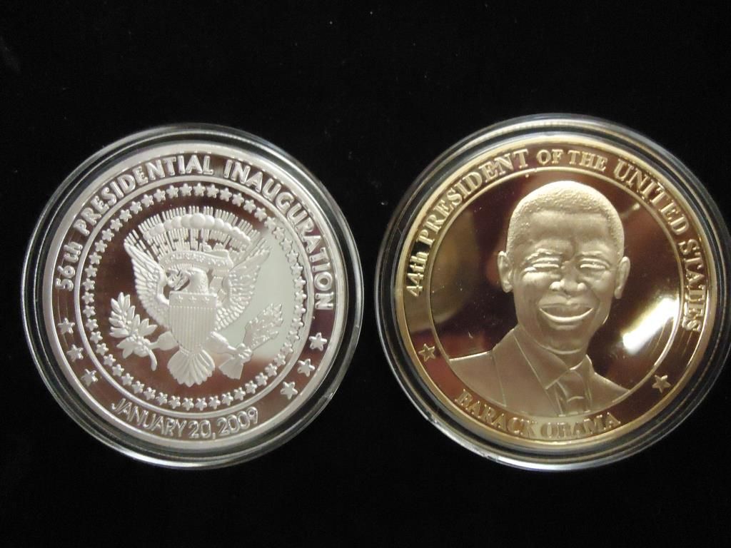 2-2009 BARACK OBAMA INAUGURATION TOKENS (PF)