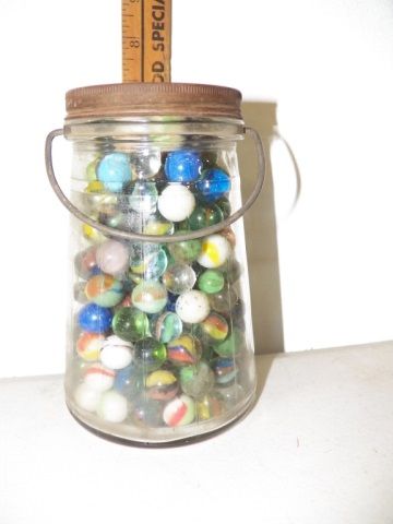 Vintage Jar full Marbles
