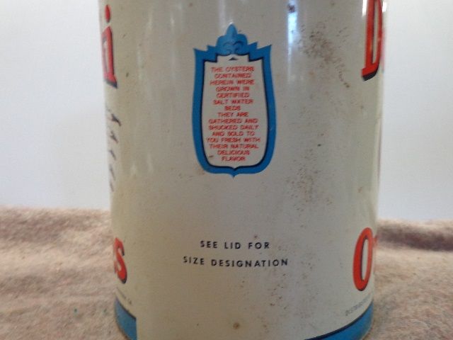 Daufuski Brand Oysters 1 GAL. Can Savannah, GA