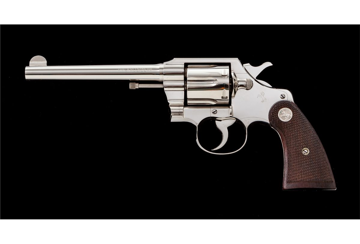 Pre-War Nickel Colt Official Police Revolver