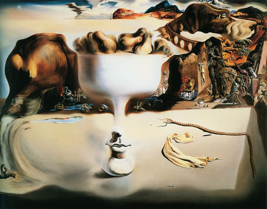 Salvador Dali-Limited Edition Lithograph-Apparition of Face Fruit Dish ...