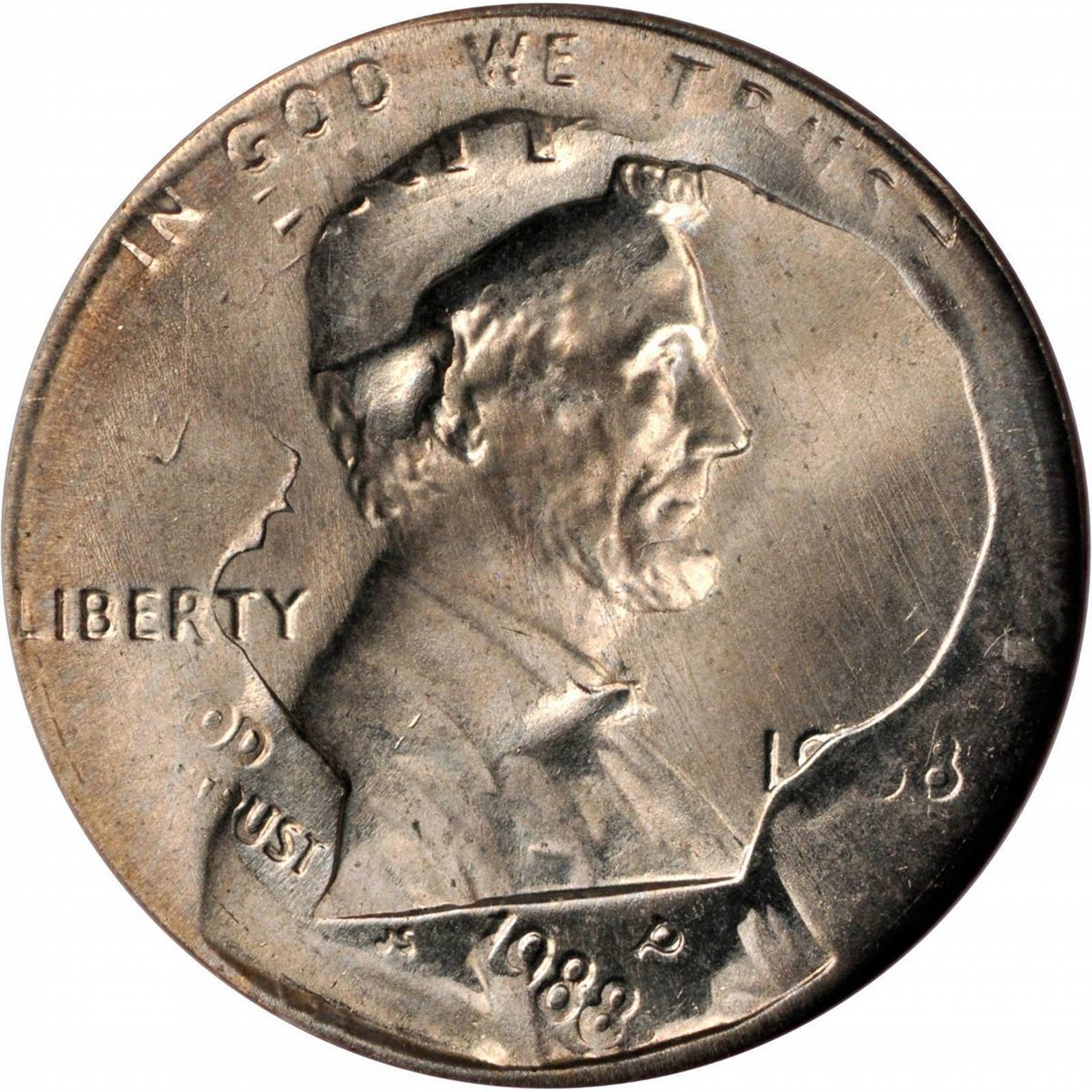 1988 P LINCOLN CENT ANACS MS65 DOUBLE DENOMINATION ERROR "11 CENT COIN ...