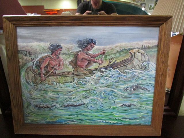 FRAMED PICTURE - ROWING TO THE PAST or CANOEING THE CREST by EARL HODGE ...
