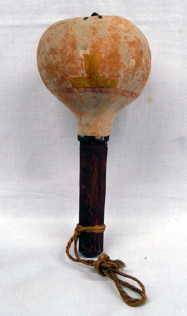 Antique Hopi Painted Gourd Rattle