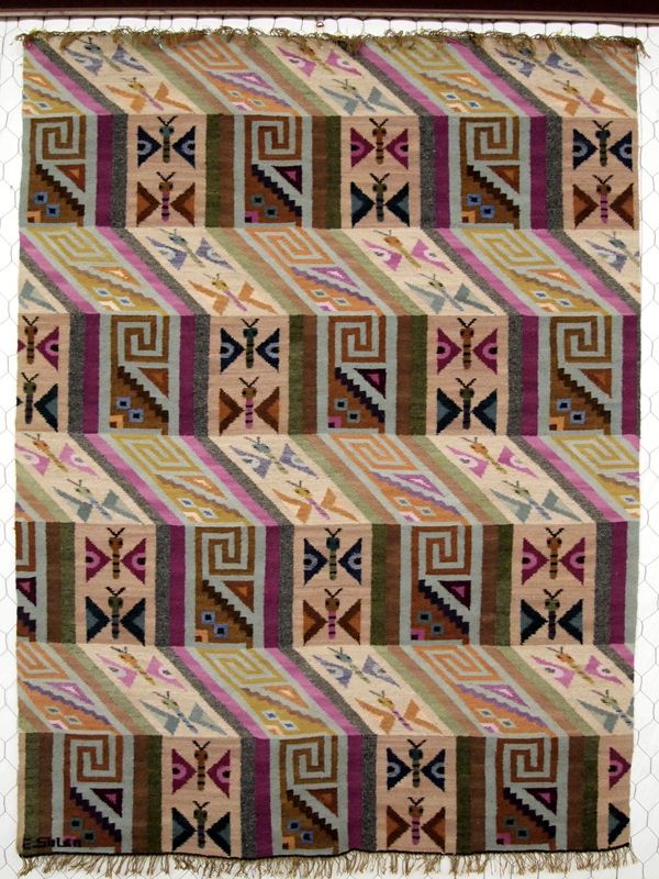 Peru Weaving ''Wari Terraces Butterflies'' E Sulca