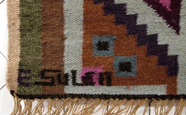 Peru Weaving ''Wari Terraces Butterflies'' E Sulca