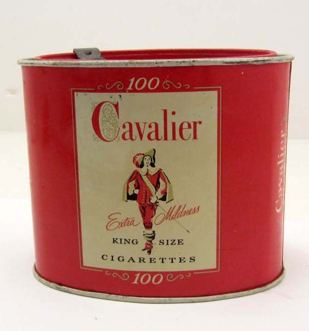 VINTAGE CAVALIER KING SIZE CIGARETTE TOBACCO ADVERTISING TIN