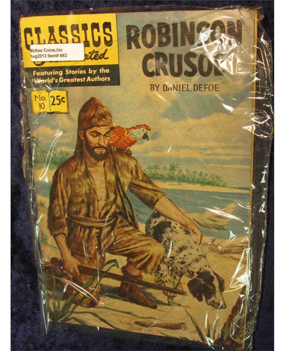 663. 1946 No. 10 "Classics Illustrated Robinson Crusoe" Comic Book, by ...