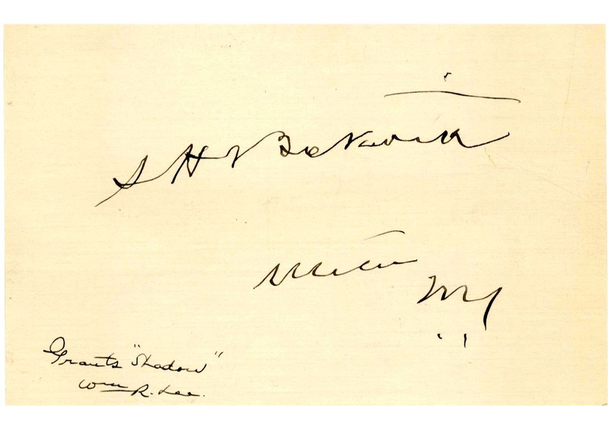 Signature of ''Grant's Shadow'' Captain Samuel H. Beckwith -- ''...He ...