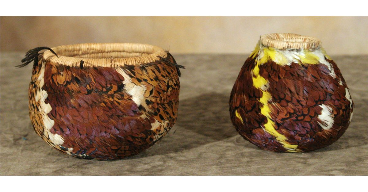 Pair of Pomo Feather Baskets