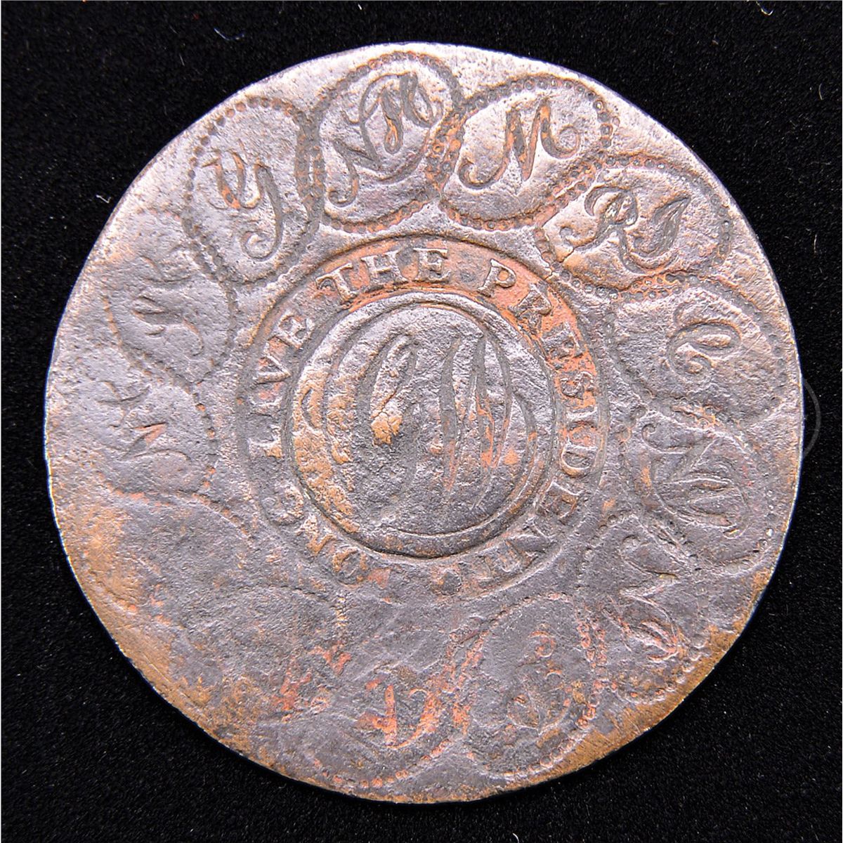 RARE LINKED STATES GEORGE WASHINGTON INAUGURAL BUTTON.