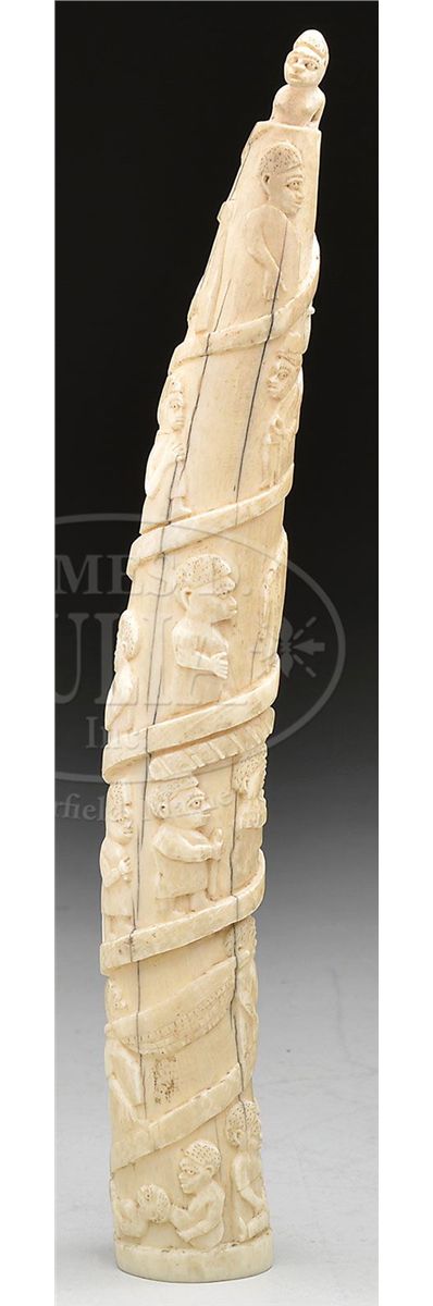 CARVED IVORY TUSK.