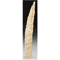 CARVED IVORY TUSK.