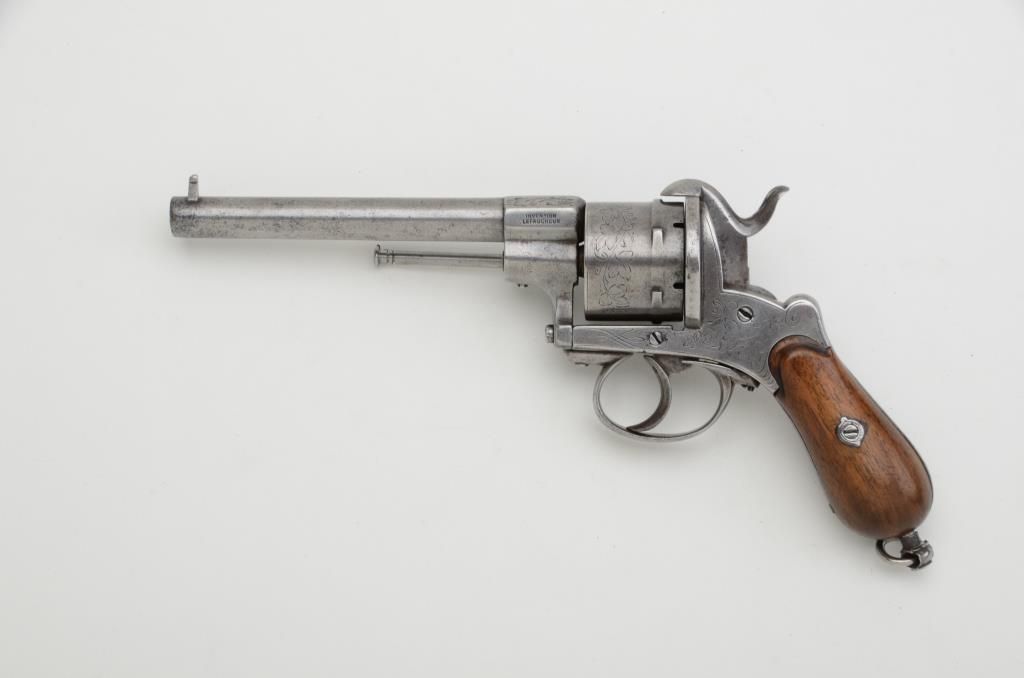 Lefaucheux pinfire revolver, 11mm cal., 5-3/4” barrel, wood grips, # ...