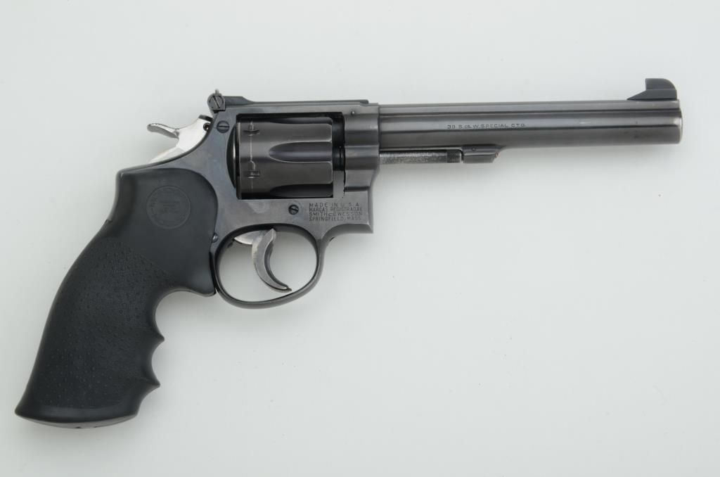 Smith & Wesson Hand Ejector DA revolver, 5-screw, .38 S&W Special cal ...