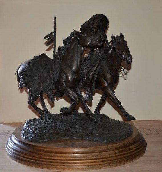 Large limited edition (14/15) bronze on wood base by noted artist Sid ...