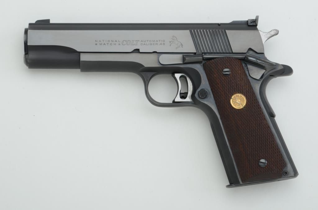 Colt National Match semi-auto pistol, .45 cal., 5” barrel, blue finish ...