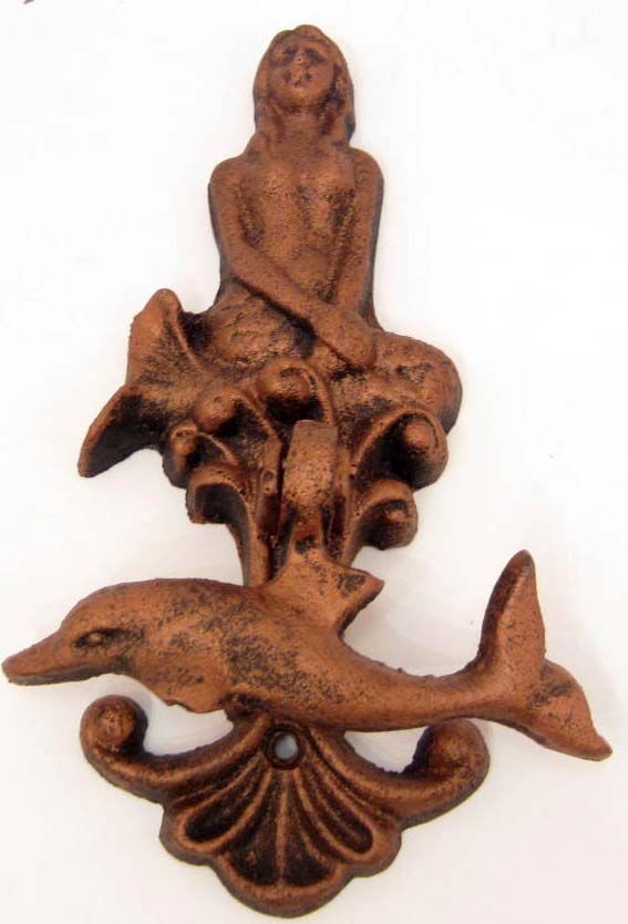 CAST IRON MERMAID & DOLPHIN DOOR KNOCKER