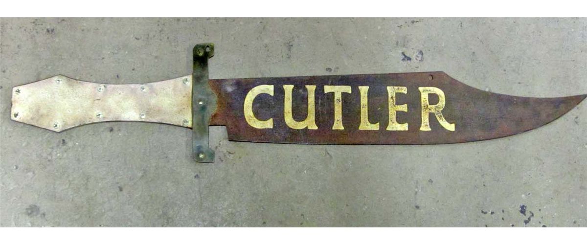 BUTCHER CUTLER KNIFE ADVERTISING SIGN